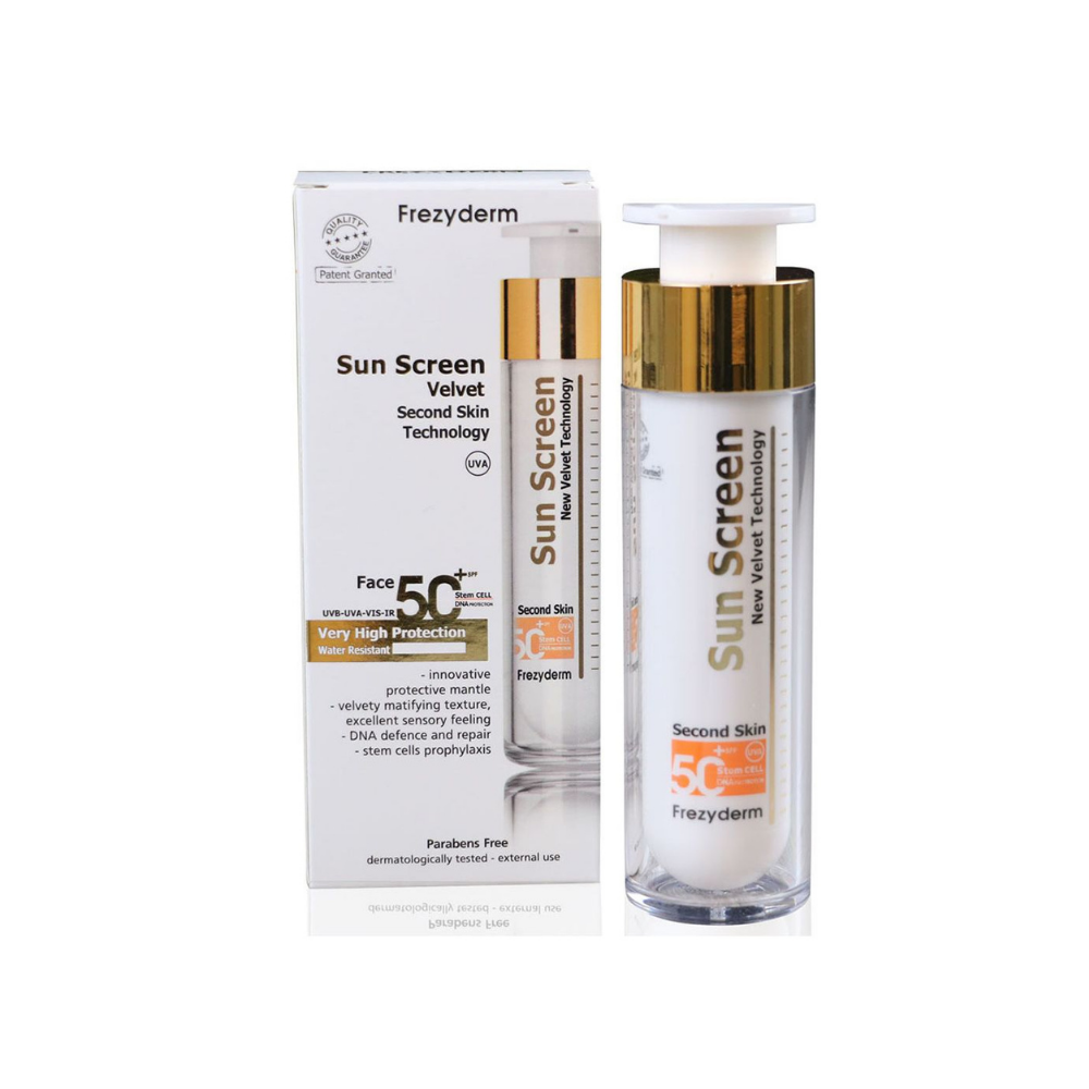 SUN SCREEN VELVET FACE CREAM SIN COLOR SPF50 50 ML | Farma Derma Focal