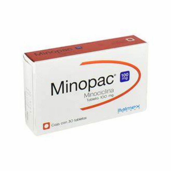 MINOPAC 100 MG C/30 TABLETAS (MINOCICLINA) | Farma Derma Focal